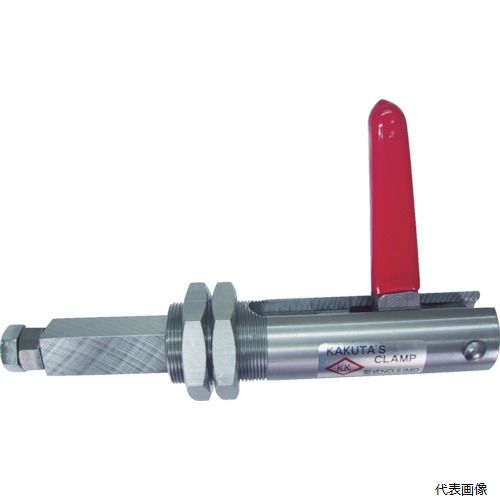 【特長】 ●シャフトが角ロッドなのでねじれに強いクランプです。 【仕様】 ●全長(mm)：213 ●押圧力(kN)：3.0 ●ハンドル操作角度(°)：115 ●ストローク(mm)：43 ●付属ボルト径：M12×50 ●先端部ねじ径：M12 ...