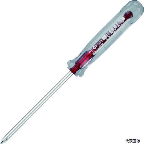 【特長】 ●カラフルなクリスタライン柄で、［［＋］］［［−］］で色分けしています。 ●狭い箇所のねじ締めに適した細軸タイプです。 【仕様】 ●刃先：［［＋］］1 ●軸長(mm)：75 ●全長(mm)：149 ●先端マグネット：入り ●全身焼...
