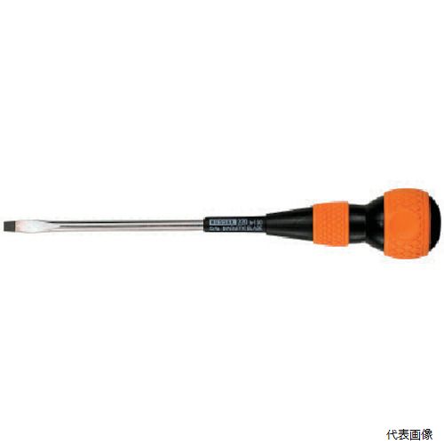 【特長】 ●グリップにはオリジナルのソフト樹脂を使用しています。 ●刃先は、高精度のブラックポイント加工です。 【仕様】 ●刃先：［［−］］6.0 ●軸長(mm)：200 ●全長(mm)：300 ●先端マグネット：入り ●グリップ色：黄/黒...