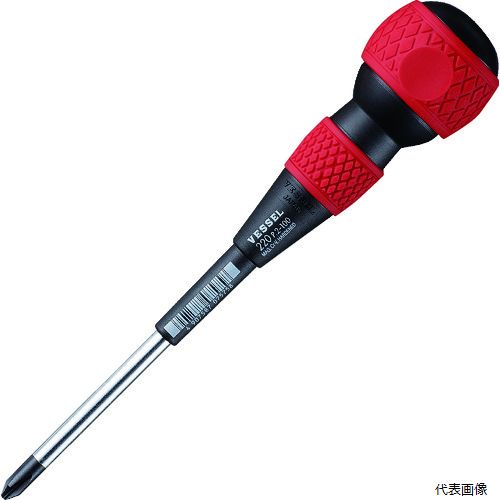 【特長】 ●グリップにはオリジナルのソフト樹脂を使用しています。 ●刃先は、高精度のブラックポイント加工です。 【仕様】 ●刃先：［［＋］］2 ●軸長(mm)：100 ●全長(mm)：200 ●先端マグネット：入り ●グリップ色：赤/黒 ●...