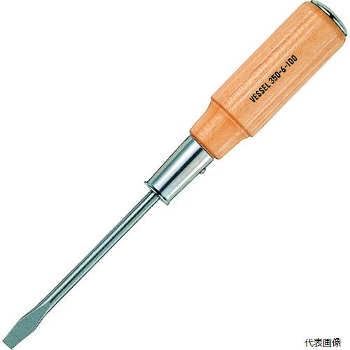 【特長】 ●強力貫通型ナット付です。 ●普及型として広く愛用されている木柄ドライバーです。 【仕様】 ●刃先：［［−］］6.0 ●軸長(mm)：100 ●全長(mm)：218 ●先端マグネット：入り ●軸貫通：○ ●軸形状：丸軸 ●貫通タイ...