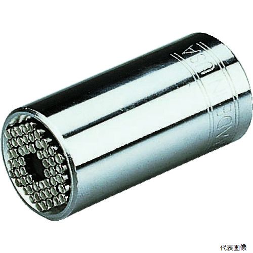 【特長】 ●ナメたボルトやインチねじもつかみます。 ●ほとんどすべてのボルト、ナット、フックねじなどを簡単に締めたり緩めたりできます。 ●ソケット内部の54本のスチールピンが三角、四角、六角ナット、トルクス［［R下］］ねじ、フックねじ、アイ...