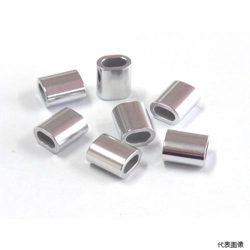【特長】 ●市販の電工ペンチ、圧着工具でカシめる金具です。 【用途】 ●ワイヤ先端のアイ加工部品に。 【仕様】 ●AYP-10A×30個入 ●トクトクパックオーバルスリーブ 【材質／仕上】 ●本体：アルミニウム(A-5052) 【注意】 ●...