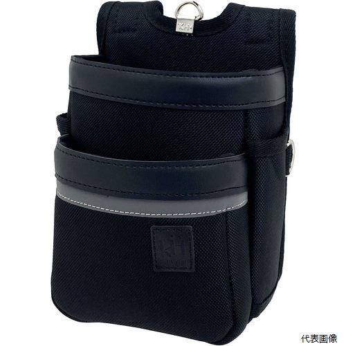 【特長】 ●摩耗や釘の突き抜けに強い高密度1680デニール100％ナイロンを使用しています。 ●反射テープ付きで視認性バツグンです。 ●ポケットの縁に反しがなく指を痛めない仕様です。 ●コンパクトサイズのポケット2段タイプです。 ●深いU字...