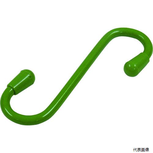 【特長】 ●被覆線ですのでサビず、相手側にキズをつけません。 ●ベーシックなパーツで安価です。 【用途】 ●一般商品の収納の吊具として。 ●物の吊り下げ、引っ掛けとして。 【仕様】 ●使用荷重(kN)：0.078 ●色：緑 ●D(mm)：4...