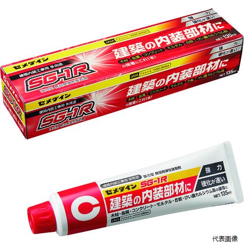 【特長】 ●多用途に使える内装用接着剤です。 ●使いやすい速硬化です。 ●垂直面でも使いやすいタレどめタイプです。 ●臭いが少ない無溶剤型です。 ●日本接着剤工業会JAIAF☆☆☆☆規格品、4VOC基準適合品です。 【用途】 ●内装工事造作...