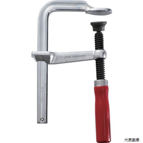 【特長】 ●軸端が木柄付の標準タイプです。 ●木工作業や板金加工など幅広い用途に最適です。 【仕様】 ●全長(mm)：242 ●最大口開き(mm)：150 ●ふところ(mm)：100 ●フレーム寸法(mm)A：21.4 ●フレーム寸法(mm...