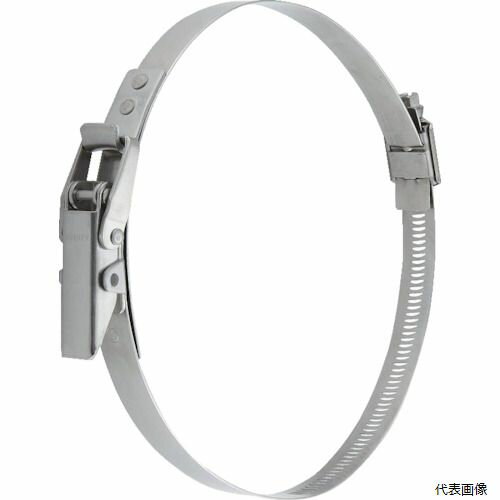 【特長】 ●ファスナーとバンドの組み合わせにより、強力な締め付け、素早い解除ができます。 ●バンドの長さ調節ねじ付です。 ●シーリングピンに適応しています。 ●取付適応パイプ径370から655mmのタイプもあります。 【用途】 ●ホースバン...