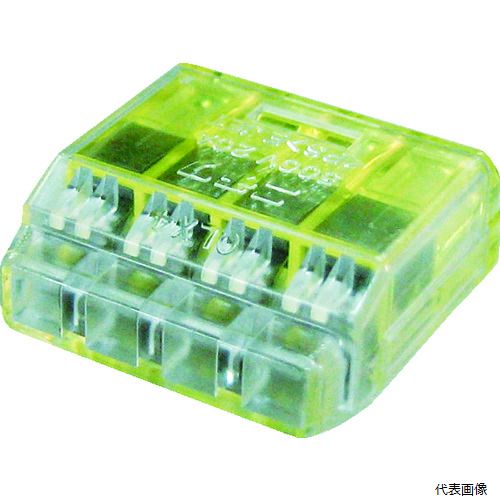 【特長】 ●独自の2点接触スプリング構造です。 ●透明カバーで結線が目視で確認できます。 ●JISC2816（屋内配線用差込形電線コネクタ）適合品です。（認定検査機関：〈PS〉EJET） 【用途】 ●むいた線同士の結線に。 【仕様】 ●極数...