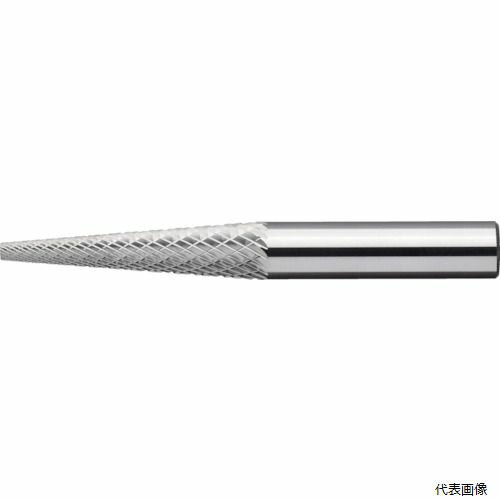 【特長】 ●シャンク径6mmの超硬バーです。 ●最も一般的に使用されている形状です。 ●スパイラルカットに比べて、切削抵抗が小さく、排出される切粉の形状が粉状になります。 ●チャタリング（ビビリ）を最小限に抑えることができます。 ●オール超...