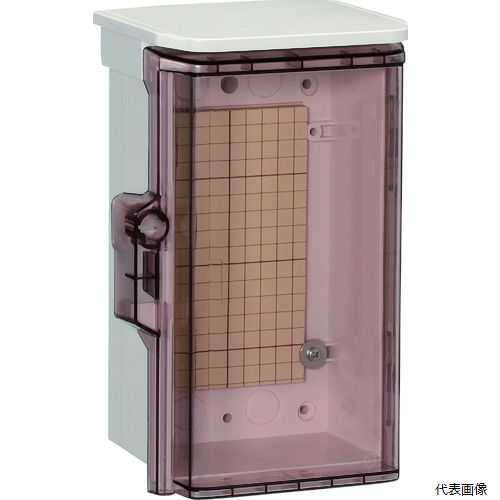 【特長】 ●シンプルなデザイン、色彩で様々な取り付け場所に適しています。 ●底面と背面に配線穴用ノックアウトが付いています。 ●樹脂製なのでボックスのアース工事が不要です。 ●扉が透明なので、内部機器の監視に適しています。 【仕様】 ●色：...