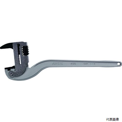 【特長】 ●パイプレンチよりも狭所を得意とするコーナーレンチをさらにスリムな設計にしました。 ●溝中、壁際、天井等の狭所はもちろん、短ニップルやエルボ継手などの掴み代の狭い継手にも大活躍します。 【用途】 ●短ニップルの締め付けなどに。 【...