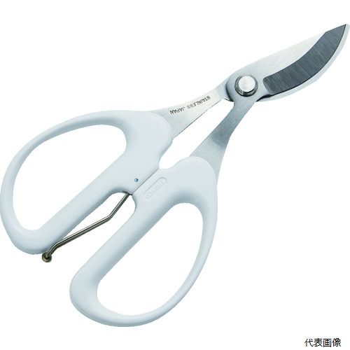 【特長】 ●グリップ部分にバネが付いているため、手への疲労が少なく楽に開閉できます。 ●ステンレス刃物鋼を使用しており、サビに強いです。 ●R形状の刃が枝にしっかりと食い込みます。 ●軽量でコンパクトなので取り回しがし易いです。 ●折りたた...