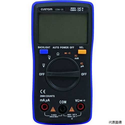 【特長】 ●テストリード分離型としてはとても薄型です。 ●バックライト付で、暗い所でも安心です。 ●作業現場において頻度の高い機能を集約したスタンダードモデル ●過電圧カテゴリ　CATIII600V対応で二次側の回路は勿論のこと、分電盤から...