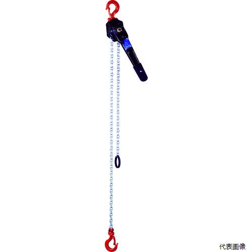 【特長】 ●V級チェーン・特殊表面塗装でサビ対策は万全です。 ●スピーディーにそして使いやすく信頼に応える縦、横、斜万能牽引機です。 ●JIS規格品（JISB8819）です。 ●定格荷重(t)：0.5 ●標準揚程(m)：1.5 ●フック間最...