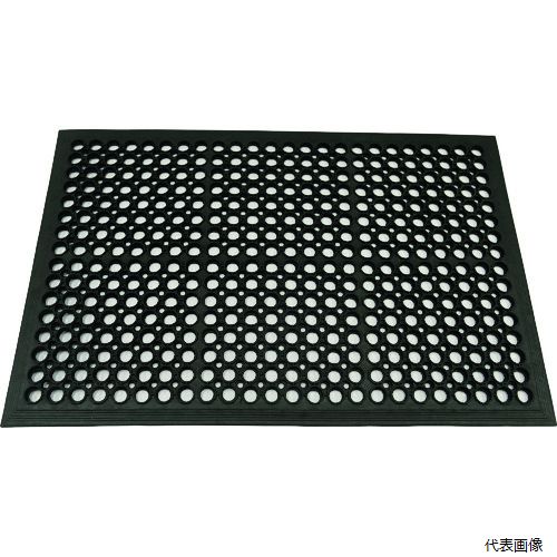 【特長】 ●天然ゴム素材100％で、弾力性、ノンスリップ性、耐久性、摩耗性、防振性に優れています。 ●孔付きで透水性もあるため、雪地や砂地、砂利などでも使用可能です。 ●周囲の縁にテーパー（傾斜）が付いているので、つまずきにくいです。 【用...