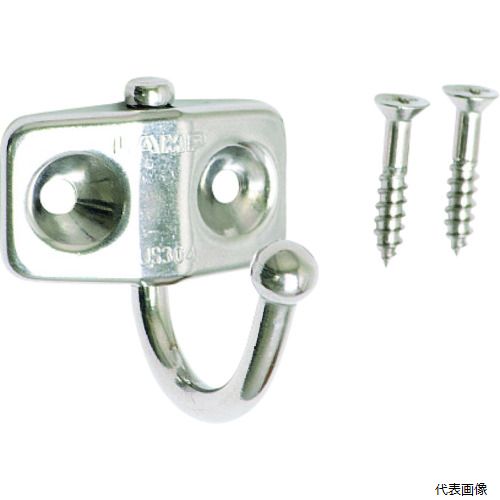 【特長】 ●フック部が180°回転し、フリクション（抵抗機能）が振動による首振りを防止します。 ●フック部先端が球状なので、安心してご使用いただけます。 【用途】 ●各種産業機器用。 【仕様】 ●幅(mm)：35 ●奥行(mm)：36 ●高...