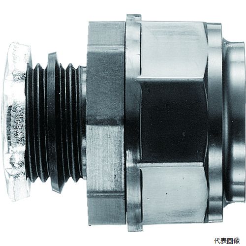 【特長】 ●難燃性はUL94V0です。 【用途】 ●ケイフレックスを制御盤類のノックアウト接続用。 【仕様】 ●色：黒 ●タイプ：コネクタ（ノックアウト接続用） ●寸法(mm)A：37.5 ●接続ねじS1(mm)：20.9 ●寸法(mm)L...