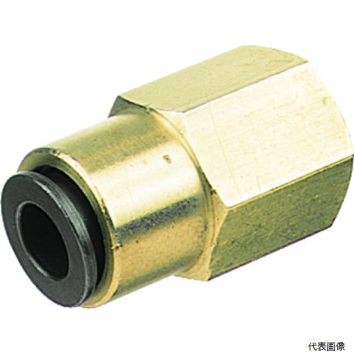 【特長】 ●用具不要のワンタッチ着脱。 ●チューブへの傷がつきにくいロック構造。 【仕様】 ●適合チューブ外径D(mm)：6 ●接続口径：Rc1/8 ●六角対辺(mm)：14 ●使用流体：空気 ●使用圧力：1MPa ●流体温度：-5〜60℃...