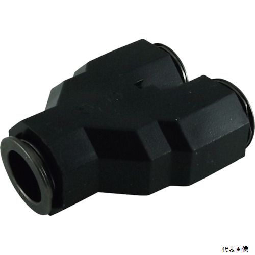 【仕様】 ●適合チューブ外径D(mm)：10×10×10 ●使用流体：空気 ●使用圧力：1MPa ●使用温度範囲(℃)：-5〜60 【材質／仕上】 ●本体：ポリアセタール（POM） ●シールゴム：ニトリルゴム（NBR） 【入数】 ●1個 他...