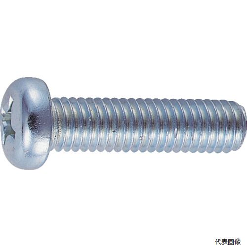 【特長】 ●十字穴付の一般的な小ねじです。 【仕様】 ●寸法(mm)d：M4 ●寸法(mm)L：35 ●ねじピッチ(mm)：0.7 ●頭部径(mm)：7 ●頭部厚さ(mm)：2.6 ●適合ドライバー：プラスNo.2 ●強度区分：4.8 ●パ...