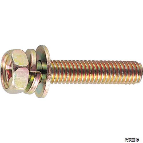 【特長】 ●ワッシャー、スプリングワッシャーをセットする手間が省けます。 【仕様】 ●寸法(mm)d：M5 ●寸法(mm)L：20 ●ねじピッチ(mm)：0.8 ●ばね座金外径(mm)：8.5 ●ばね座金厚さ(mm)：1.3 ●平座金外径(...