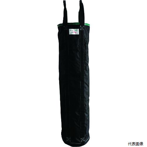 【特長】 ●底板が突き抜けを防止します。 ●開口部にワイヤー入りです。 ●底面通し型の把手ベルトにより、高強度が実現しました。 ●すり切れ防止のため、底に鋲が付いています。 【仕様】 ●色：ブラック/(開口部)グリーン ●幅(mm)：φ35...