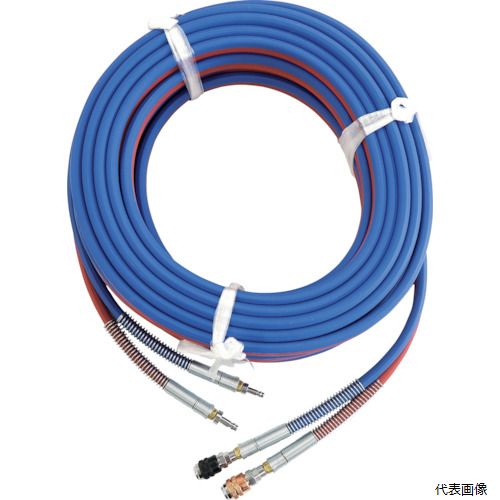 【特長】 ●ワンショットカプラ接続式です。 【用途】 ●酸素アセチレンガス溶接溶断用ホース部品 【仕様】 ●ホース内径(mm)：5 ●ホース長さ(m)：20 ●常用圧力(MPa)：酸素0.99アセチレン0.13 ●タイプ：カプラ接続 ●G型...
