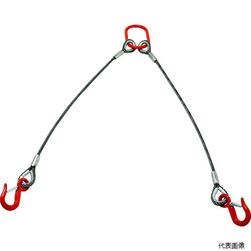 【特長】 ●「JIS規格（JISB8817）」適合品のワイヤロープを使用しています。 ●「労働安全衛生規則第475条」及び「クレーン等安全規則第219条」に規定された方法に則り加工している商品です。 ●端末を特殊スリーブにて圧着加工しており...