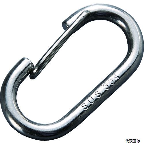 【特長】 ●シンプルな形状で、引っかかる部分がないため、ロープの傷みを防ぎ、手軽に使用できます。 【用途】 ●チェーン・ワイヤ・ロープなどの連結や、端末の金具のジョイントに。 【仕様】 ●使用荷重(kN)：0.02 ●D(mm)：2 ●L(...