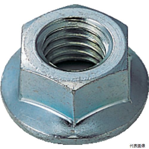【特長】 ●ワッシャー（フランジ）と六角ナットが一体化しているため、緩み止め効果が期待できます。 【仕様】 ●呼び径：M6×1.00 ●二面幅寸法(mm)：10 ●高さ(mm)：6 ●フランジ径(mm)：13 ●ねじピッチ(mm)：1 ●強...