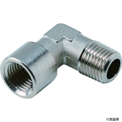 【仕様】 ●接続口径D1：G3/8メネジ ●接続口径D2：R3/8 ●使用流体：水・空気・油 ●タイプ：エルボ ●最高使用圧力(MPa)：3.5 ●最高使用圧力：3.5MPa ●使用流体：水・空気・油 ●流体温度：-20〜100℃ 【材質／...
