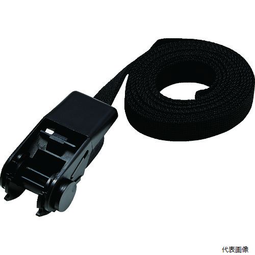 【特長】 ●オールプラスチック製のラチェットバックルを使用しています。 ●エンドレスタイプです。 ●ラチェットバックル式 【用途】 ●簡易結束や荷崩れ防止に。 【仕様】 ●色：黒 ●幅(mm)：25 ●長さ(m)：3 ●厚さ(mm)：1.7...