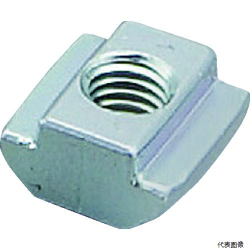 【特長】 ●フレームのT溝に挿入する専用ナットです。 ●SEasyナットSSは後入れ、スベリ防止機能付きです。 【仕様】 ●適合ボルト：M4 ●M4用 ●ナット挿入：先入れ 【材質／仕上】 ●S10C相当 【注意】 ●提供不可：SDS、ミル...