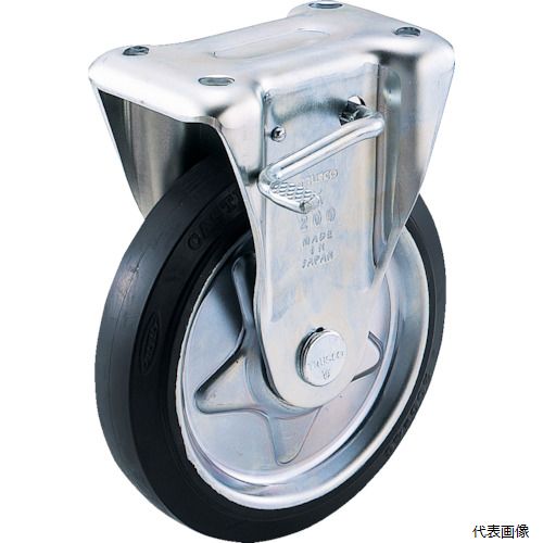 【特長】 ●車輪回転部はラジアルベアリング入りで耐久性に優れています。 ●スチールホイールは、デザイン性も良く特徴のある星マークの形をしています。 ●固定車のストッパー付。自在ストッパー付キャスターと併用すると4輪ともロックされます。 【用...