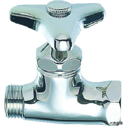 【特長】 ●ストレート止水栓です。 ●吐水、止水はハンドル式です。 【仕様】 ●呼び径(mm)：13 ●高さ(mm)：57 ●おねじサイズ：PJ1/2、めねじサイズ：Rc1/ ●主に床からの給水用の止水栓 ●おねじサイズ：PJ1/2、めねじ...