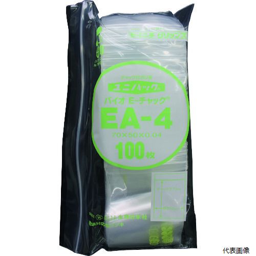 【特長】 ●チャック付ポリエチレン袋です。 ●従来品と比較しCO2排出量を約20％削減 ●バイオマスマーク認定商品 ●開けやすく閉めやすいE−チャックを採用 ●衣類・日用雑貨・食品など幅広い用途に使用できます。 【仕様】 ●色：透明 ●縦(...