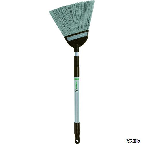 【特長】 ●使いやすい長さに調整できる軽くてサビにくいアルミ柄の伸縮ホーキ。 ●濡れた場所もきれいに掃けます。 ●使いやすい長さに調節できる三段伸縮タイプの柄です。 【用途】 ●多目的な清掃に。 ●幅(mm)：270 ●長さ(mm)：730...
