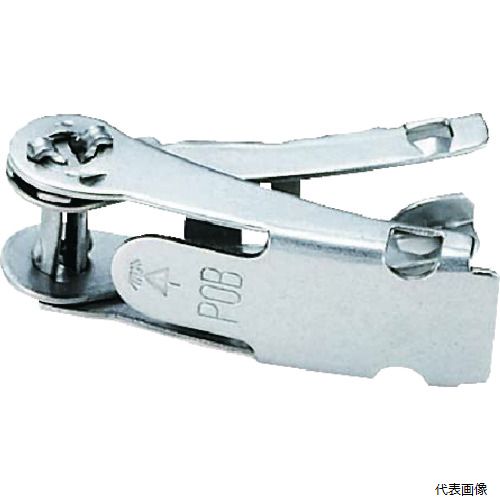 【特長】 ●ステンレスポールバンド用の締付金具です。ラチェット式で簡単・確実に固定できます。 【用途】 ●ステンレスバンド締付用金具 【仕様】 ●使用結束バンド幅(mm)：20 ●幅(mm)：27.6 ●長さ(mm)：50 ●ポールバンド（...