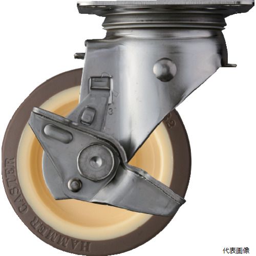 【特長】 ●耐蝕性・耐水性に優れたオールステンレスキャスターです。 【用途】 ●食品工場・店舗および事業所などのサビや腐食をきらう環境で使用される台車や機器などに。 【仕様】 ●許容荷重(daN)：100 ●許容荷重(kgf)：102 ●車...
