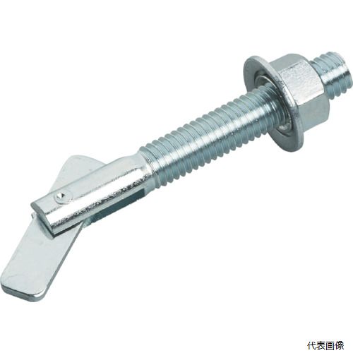 【特長】 ●取付物の上から施工ができます。 【用途】 ●中空壁用。 ●ブラケット留め。 【仕様】 ●ねじの呼び：M10 ●下穴径(mm)：11.0 ●ねじ長さ(mm)：46 ●プレート長さ(mm)：36 ●必要中空部(mm)：38 ●引張最...