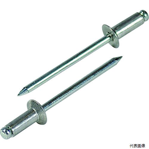 【特長】 ●必要な仕事に無駄なく使える少量サイズです。 ●片側から複数の母材をワン・アクションで締結できます。 【仕様】 ●リベット径(mm)：4.8 ●リベット長(mm)：7.6 ●フランジ径(mm)：9.6 ●かしめ板厚(mm)：2.4...