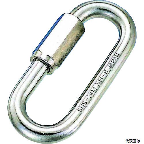 【特長】 ●ナットを回すだけで簡単に開閉できます。 【用途】 ●チェーンなどの端末に取り付け、ジョイント金具として。 【仕様】 ●使用荷重(kN)：0.49 ●D(mm)：4 ●L(mm)：34 ●S(mm)：6.5 ●B1(mm)：11 ...