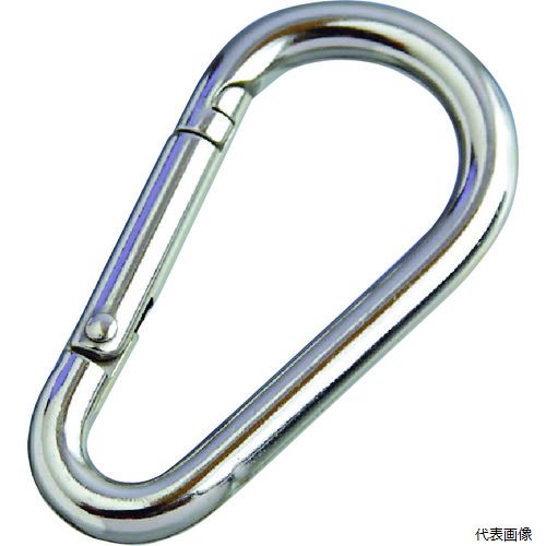 【特長】 ●チェーンの端末金具などに、ワンタッチで付け外しができます。 【用途】 ●チェーン・ワイヤ・ロープ等の連結金具として、また端末の金具のジョイントに。 【仕様】 ●使用荷重(kN)：1.18 ●D(mm)：8 ●L(mm)：81 ●...