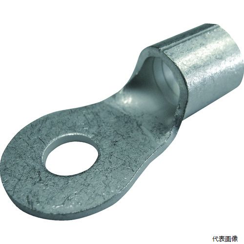 【特長】 ●接触面（舌部）が丸く、ねじ固定用の取り付け穴がある裸圧着端子です。 【用途】 ●軟銅のより線または、単線の電線の接続に。 【仕様】 ●電線抱合範囲単線(mm)：1.82〜2.89 ●電線抱合範囲より線(［［MM2］］)：2.63...