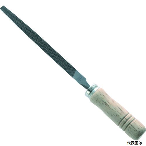 【特長】 ●木柄付ですぐに使用できます。 ●目立てが鋭く、耐久性に優れています。 ●側面（片側のみ）も刃が刻まれています。 ●JIS-B4703相当品です。 【用途】 ●鉄をはじめ、銅、真鍮、アルミ、プラスチックなどの研削に。 【仕様】 ●...