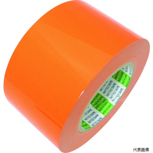 【特長】 ●はく離紙がない、ゴミゼロタイプです。 ●鉛やPVCを使わず、環境に優しいテープです。 ●有機溶剤を含まない粘着剤を使用しています。 【用途】 ●屋内用。 ●工場や病院・倉庫などの区画ラインに。 【仕様】 ●色：オレンジ ●幅(m...