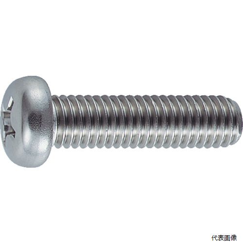 【特長】 ●十字穴付の一般的な小ねじです。 【仕様】 ●寸法(mm)d：M2.6 ●寸法(mm)L：10 ●ねじピッチ(mm)：0.45 ●頭部径(mm)：4.5 ●頭部厚さ(mm)：1.7 ●適合ドライバー：プラスNo.1 ●強度区分：A...