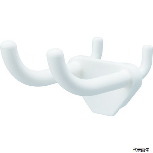 【特長】 ●パンチングボード用フックです。 【用途】 ●工具の収納・分類に。 ●壁面の有効利用に。 ●ディスプレイ・装飾・空間演出・壁面収納に。 【仕様】 ●幅(mm)：35 ●奥行(mm)：49 ●高さ(mm)：32 ●色：白 ●品名：樹...