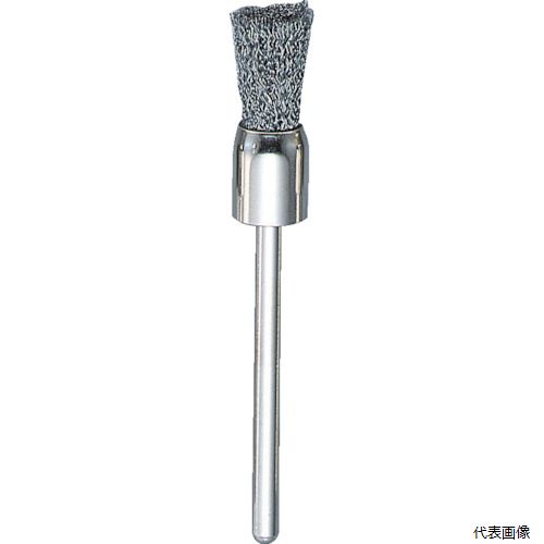 【特長】 ●軸付なので取り付け交換が容易です。 ●コンパクトで高速回転のため操作しやすく、作業性に優れたエンド型ブラシです。 【用途】 ●エンド型なので細かい部分の底面・コーナー溝研磨に最適。 ●使用工具：変速式電動マイクログラインダー。 ...